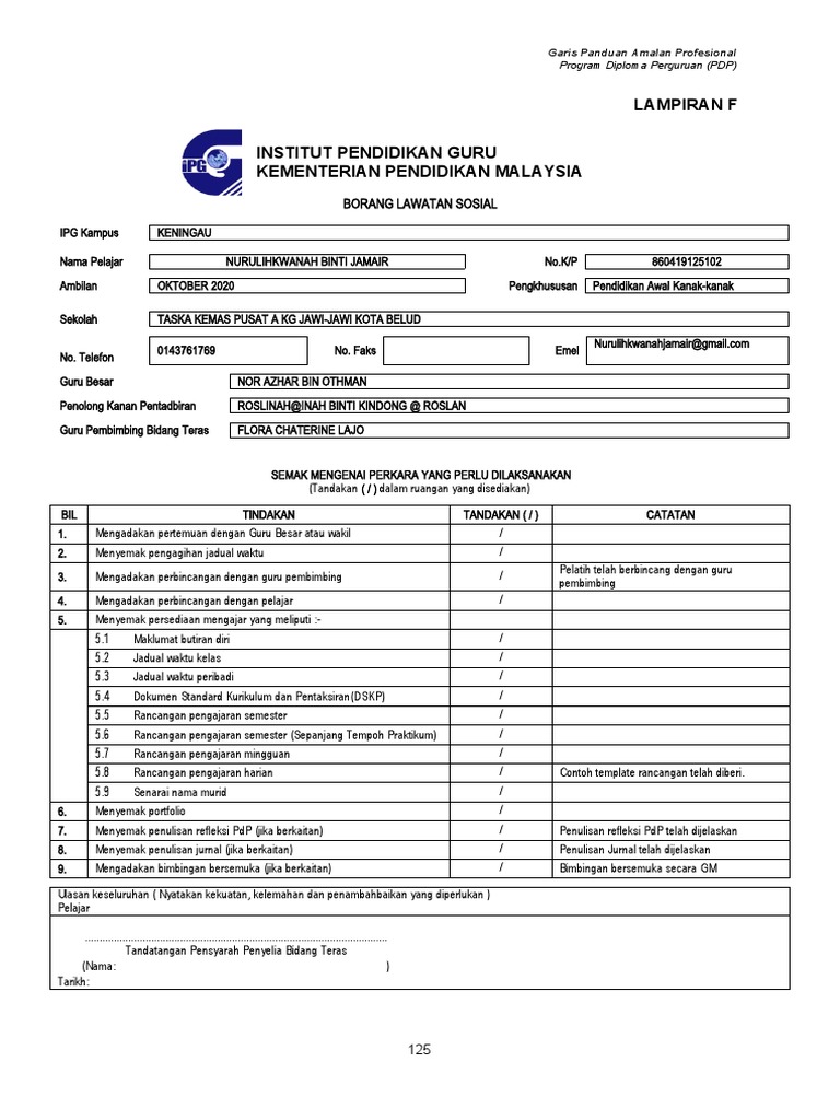 Panduan Lawatan Sosial Praktikum | PDF