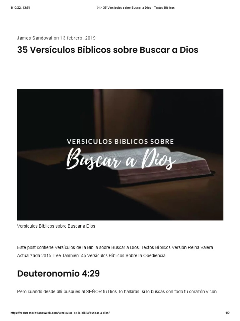 35 Versículos Sobre Buscar A Dios - Textos Bíblicos | PDF | Biblia | Jesús