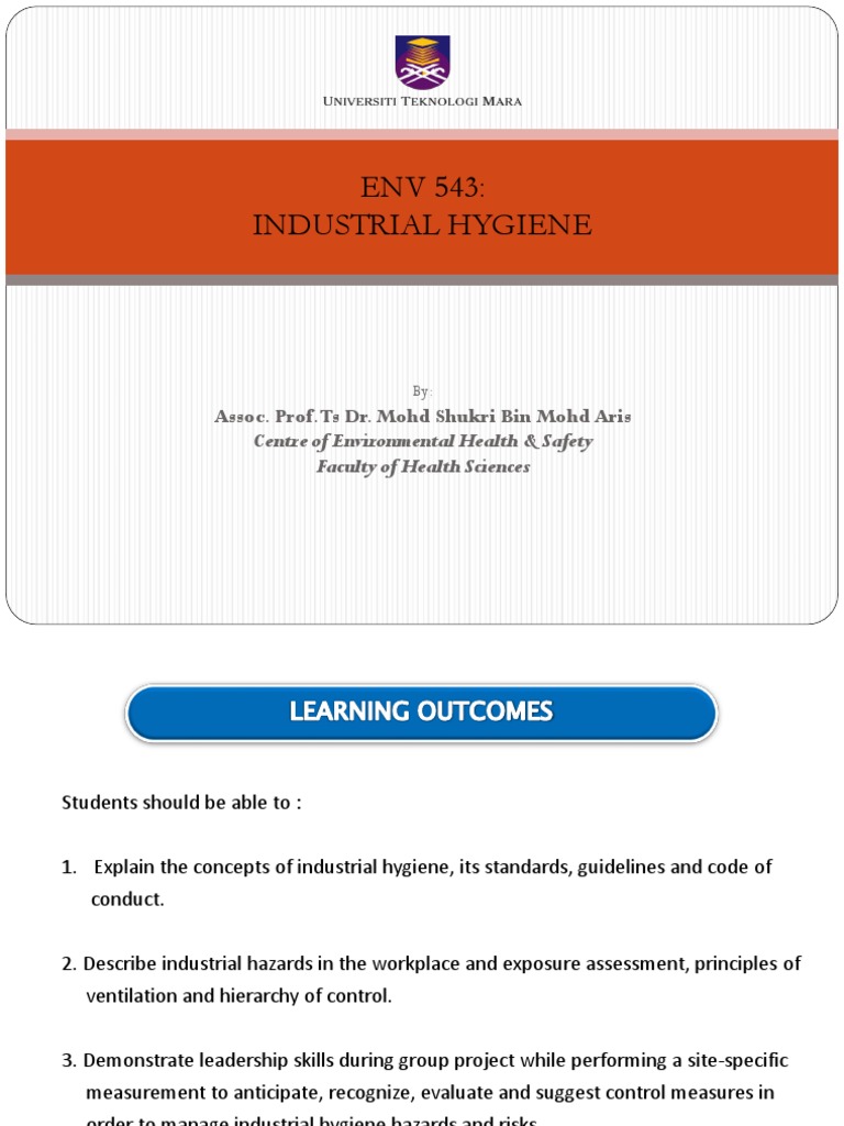 1 - Introduction To Industrial Hygiene | PDF | Occupational Hygiene ...