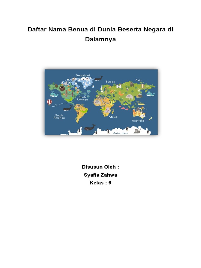 Daftar Nama Benua Di Dunia Beserta Negara Di Dalamnya | PDF