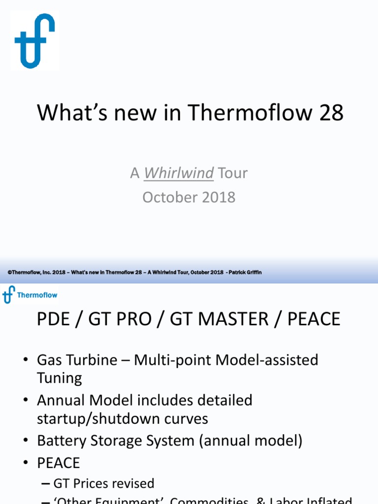 Webinar 30 - What's New in Thermoflow 28 | PDF | Renewable Energy | Steam