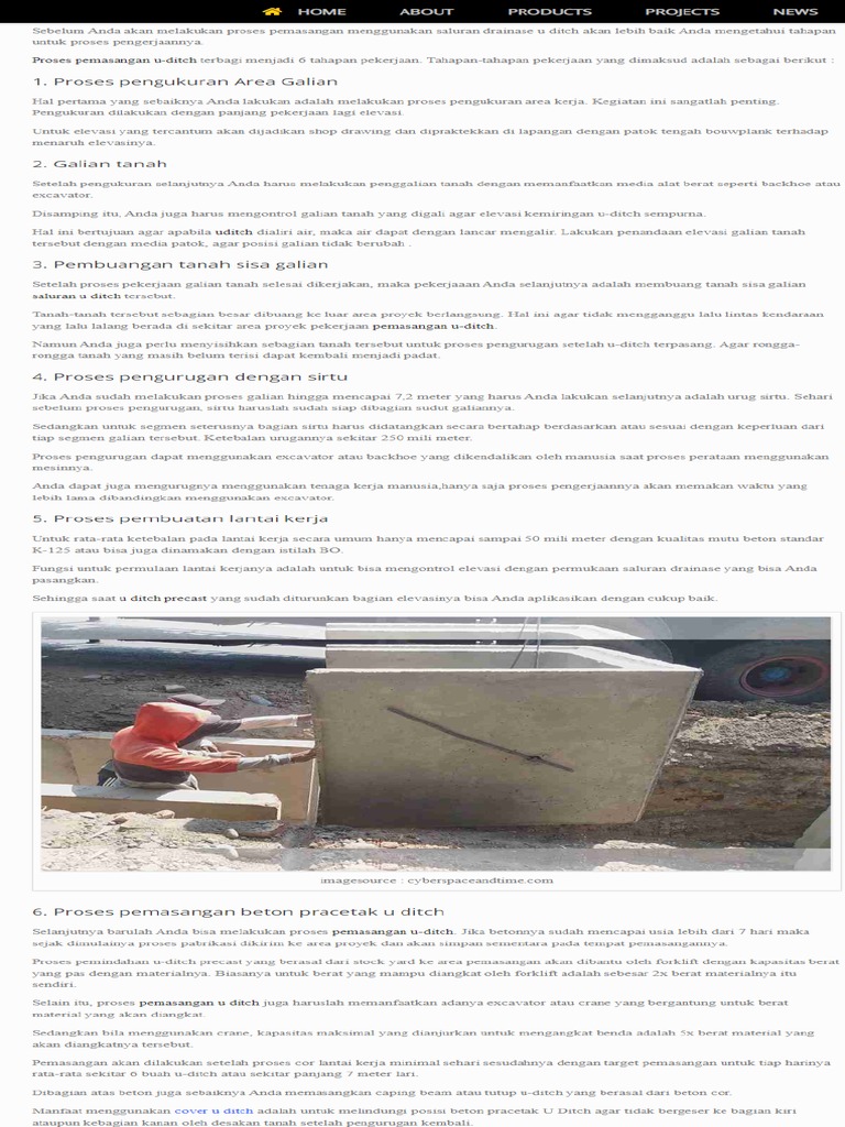 Bagaimana Cara Membuat U Ditch Cara Memasang Saluran U Ditch ASIACON | PDF
