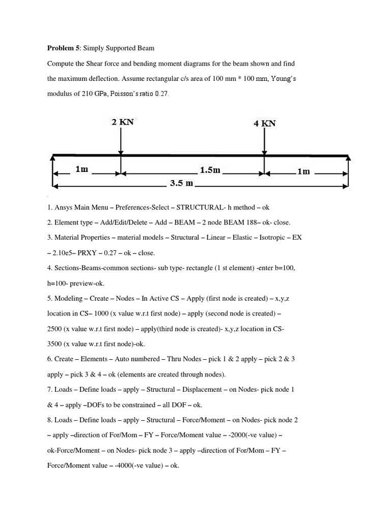 Problem 5 - Shear Force and Bending Moment Diagram of Beam | PDF ...