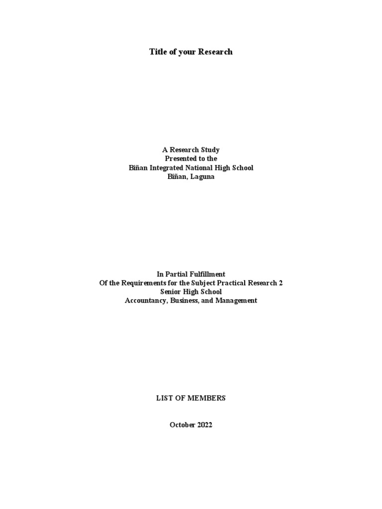 Title Page and Table of Contents Template Guidelines | PDF ...