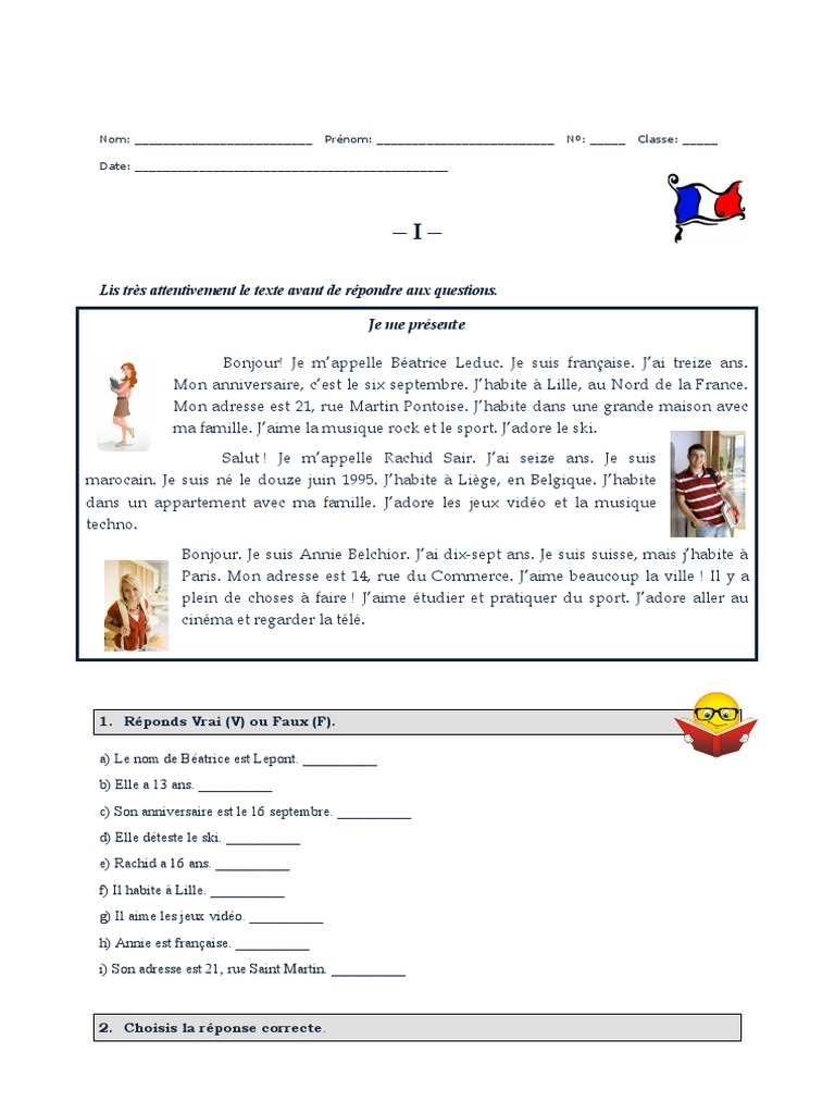 Je Me Presente Exercices | PDF | Arts du langage et discipline