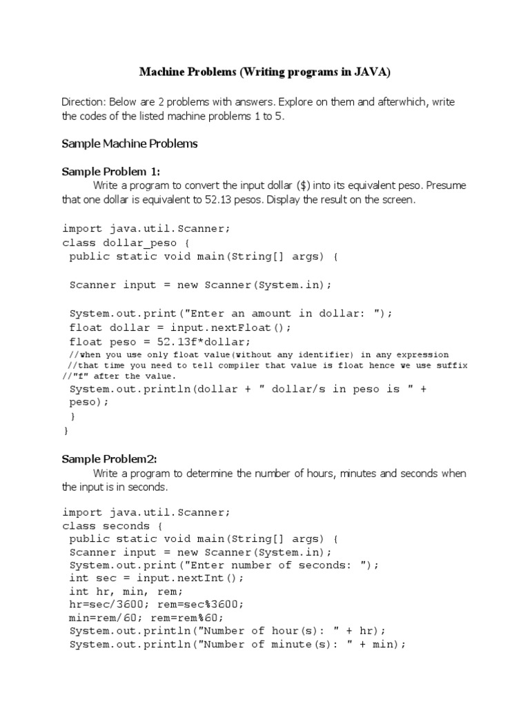 Machine Problem Set | PDF | Area | Computer Engineering