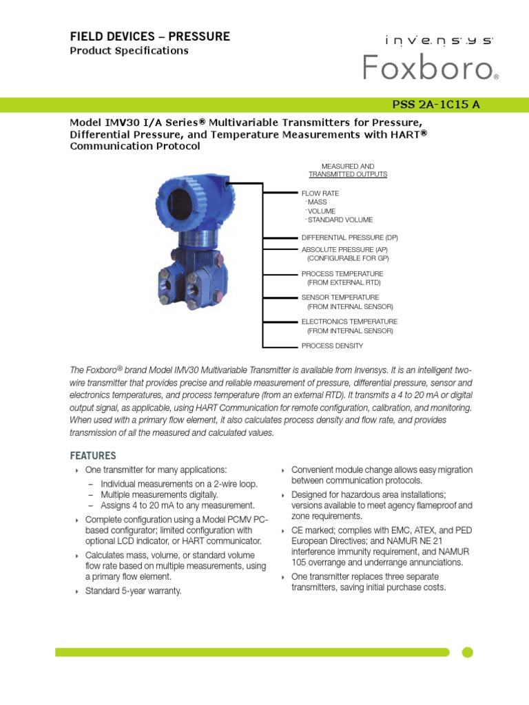 IMV30 Foxboro by Schneider | PDF