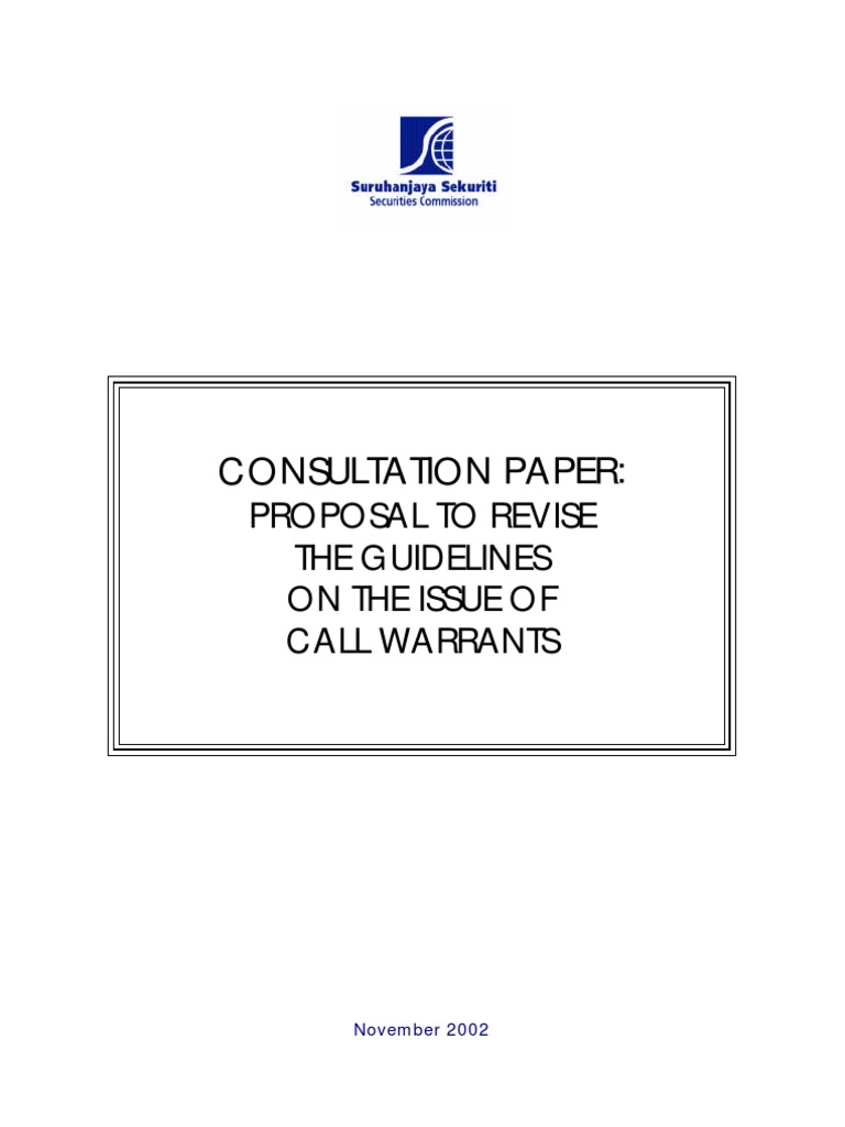 Call Warrant Paper | PDF | Warrant (Finance) | Securities (Finance)