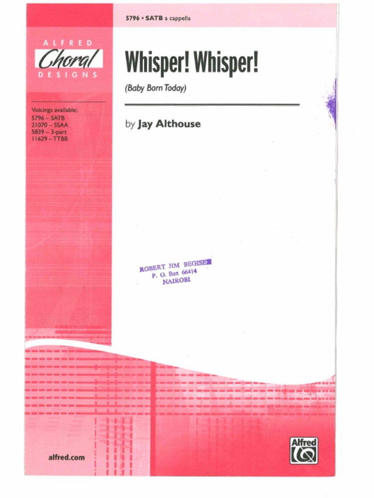 Whisper Whisper SATB | PDF