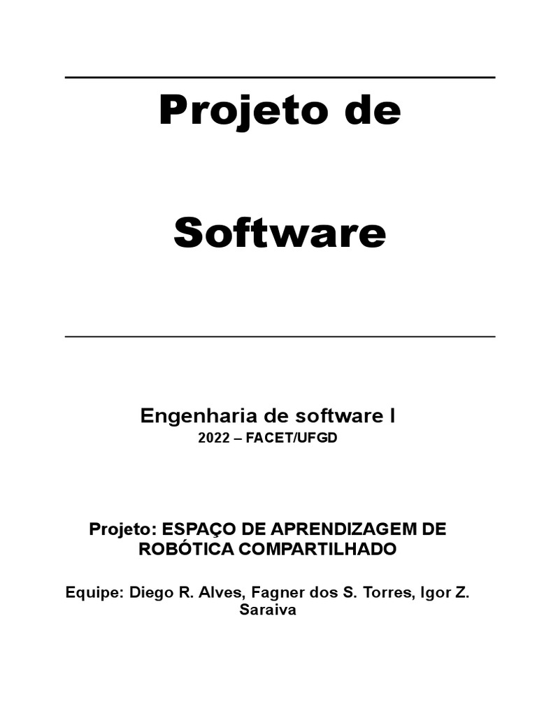 Projeto de Software: Robótica Compartilhada | PDF | Tecnologia e Engenharia