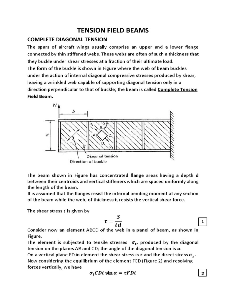 Complete Diagonal Tension Field Beams | PDF | Buckling | Beam (Structure)