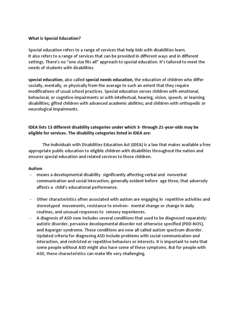 Special Education 101 | PDF