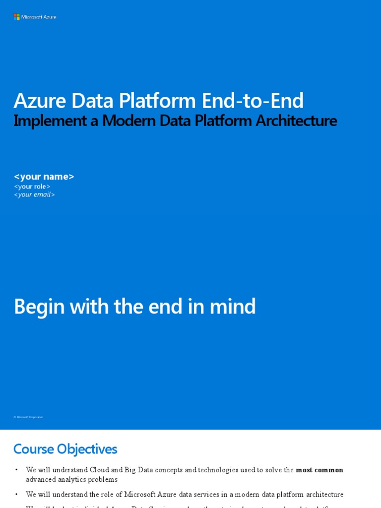 Azure Data Platform End2End - 2day | PDF | Microsoft Azure | Cloud ...