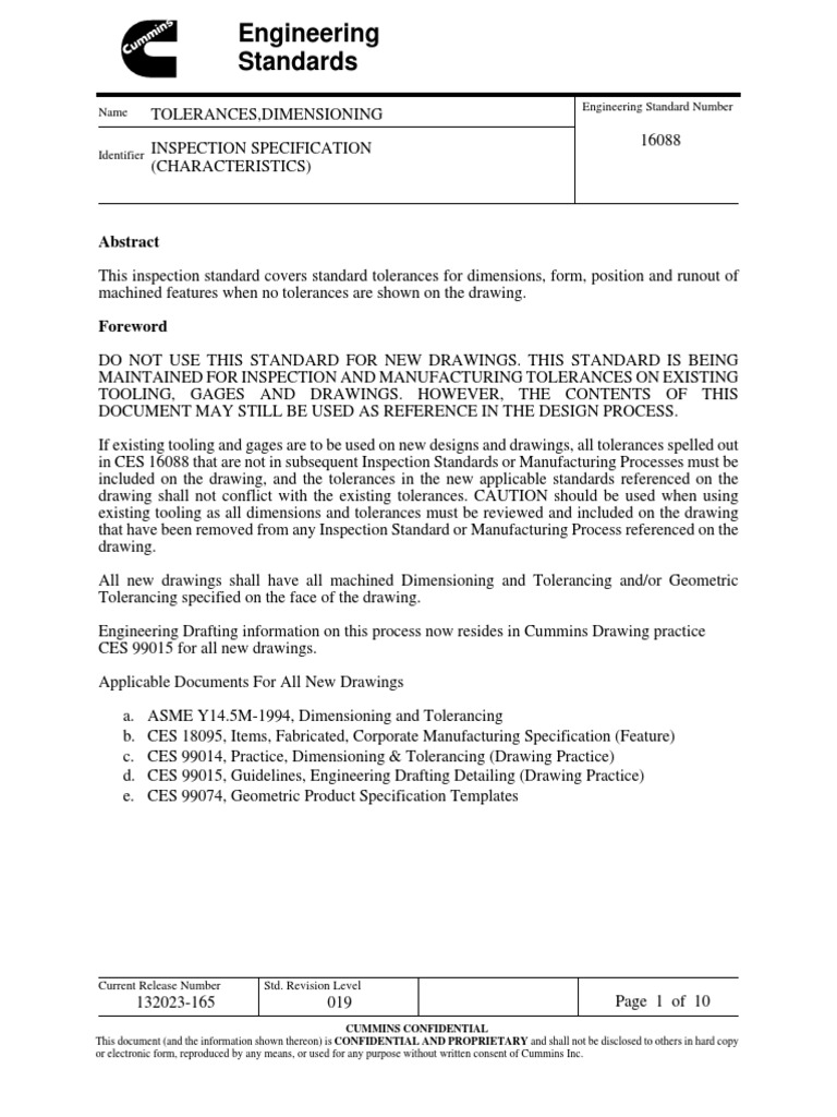 Engineering Standards: Name Engineering Standard Number | PDF ...