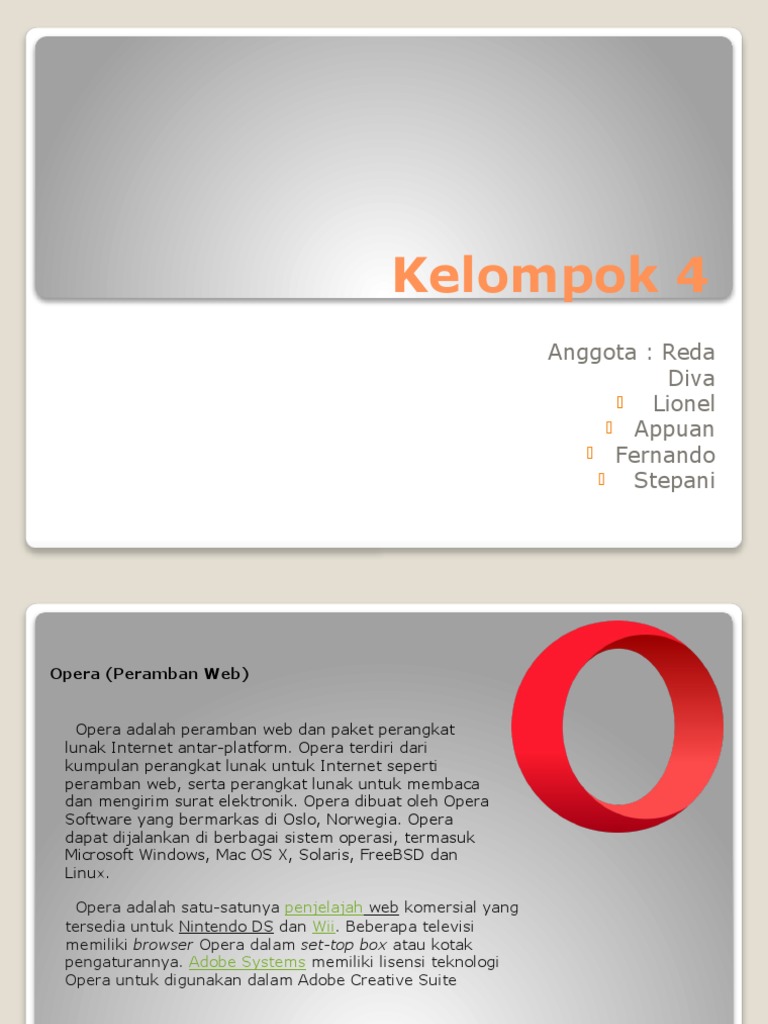 Kelas 9 Presentasi Browser Opera | PDF