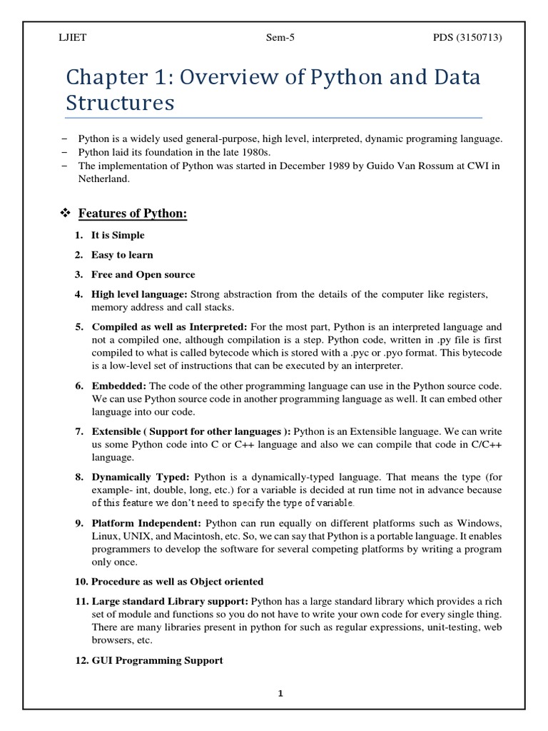 Unit-1 - OVERVIEW OF PYTHON | PDF | Parameter (Computer Programming ...