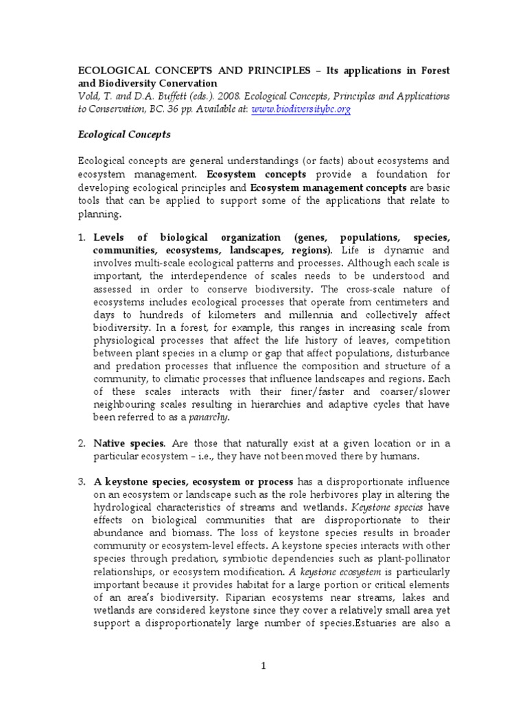 ECOLOGICAL CONCEPTS AND PRINCIPLES - Its Applications in Forest ...