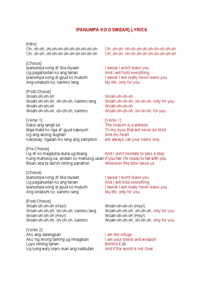 Bisaya Ipanumpa Ko Lyrics | PDF | Song Structure | Musical Forms