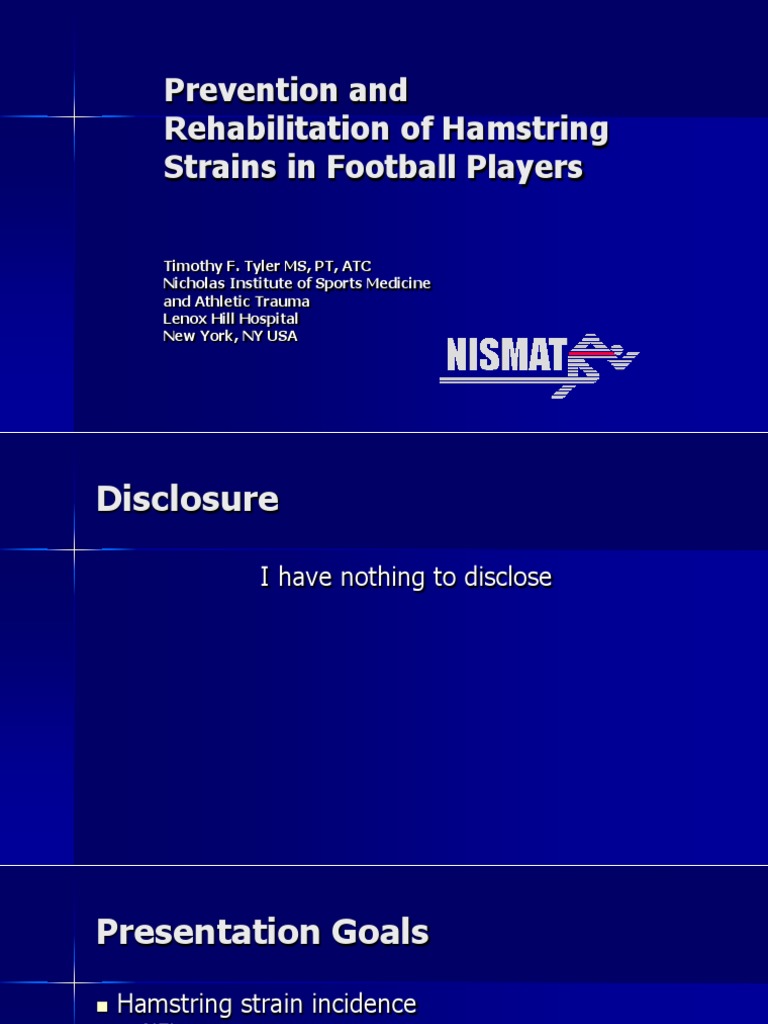 Prevention and Rehabilitation of Hamstring Strains in Football Players ...