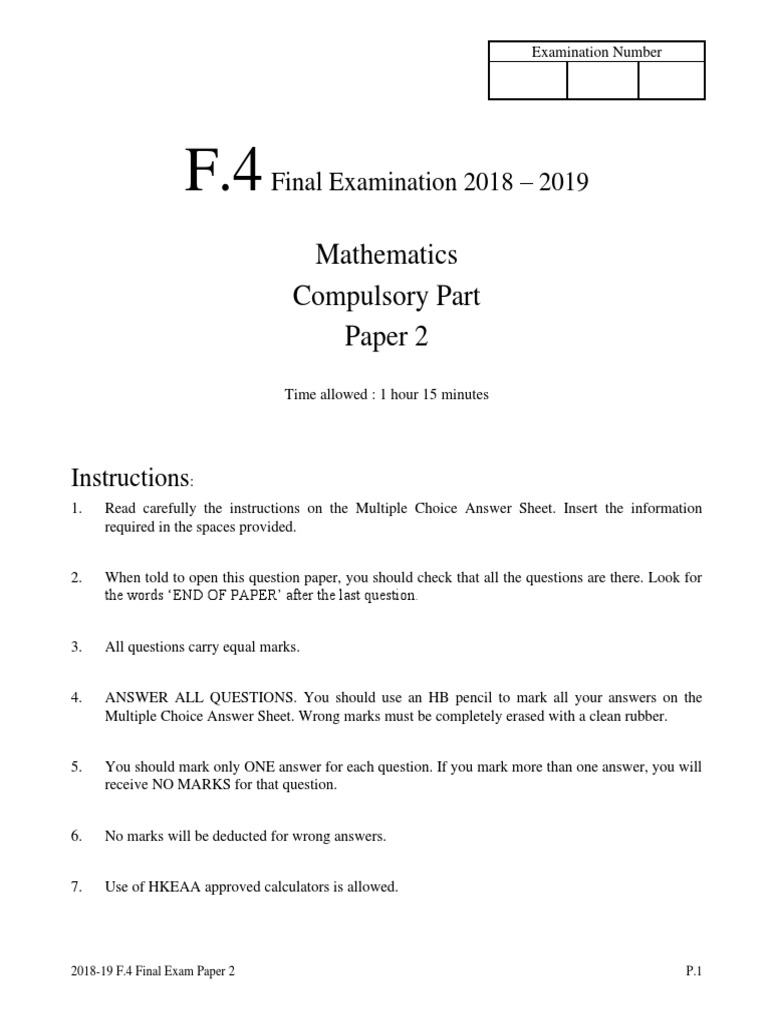F4 - F - II - 18 - 19 With Answers | Download Free PDF | Area | Geometry