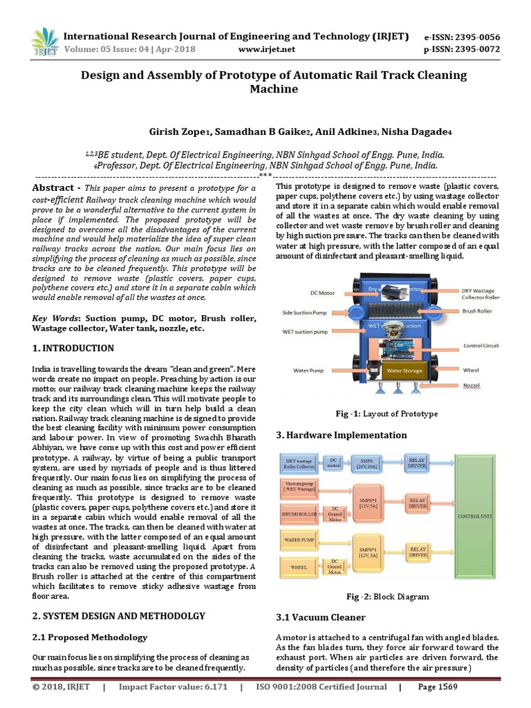 Design and Assembly of Prototype of Automatic Rail Track Cleaning ...