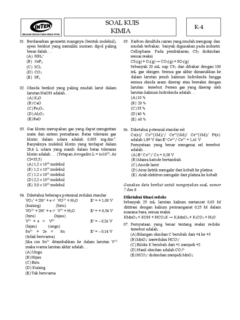KUIS K4 SUPERINTENSIF - Oke | PDF