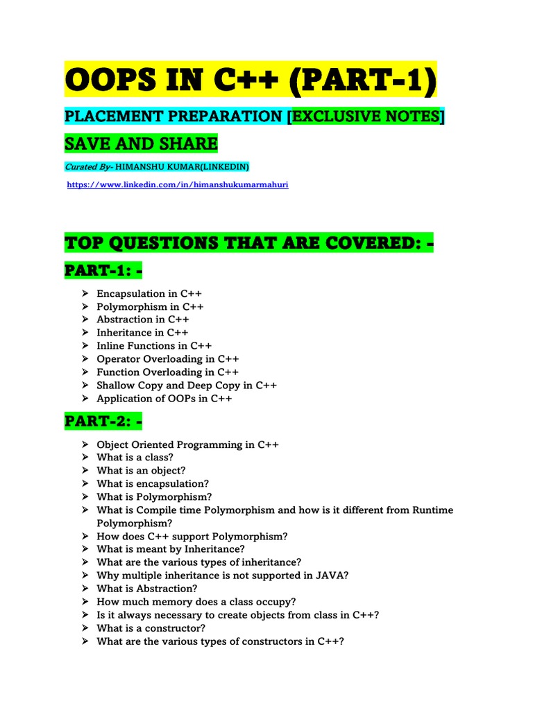Oops In C Pdf Inheritance Object Oriented Programming Class Computer Programming 1788