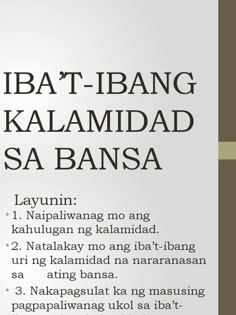 Ibat Ibang Kalamidad Sa Bansa - 064410 | PDF