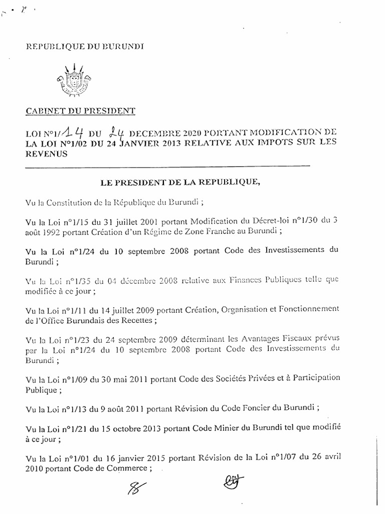 LOI N°1 14 DU 24 DECEMBRE 2020 PORTANT MODIFICATION DE LA LOI N°1 02 DU ...