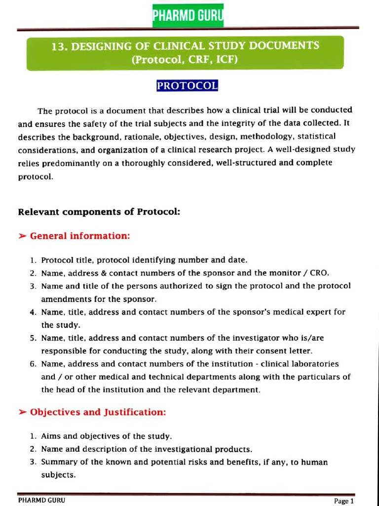 Designing of Clinical Study Documents | Download Free PDF | Informed ...