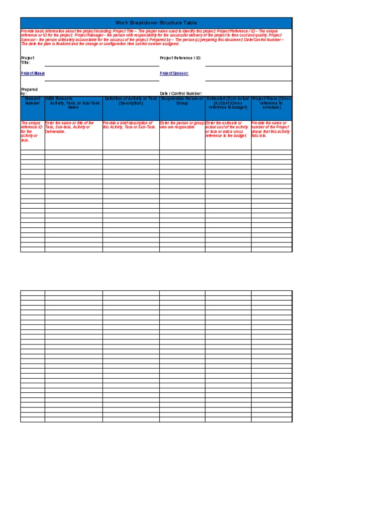 WBS Excel Template | PDF | Business | Software Development