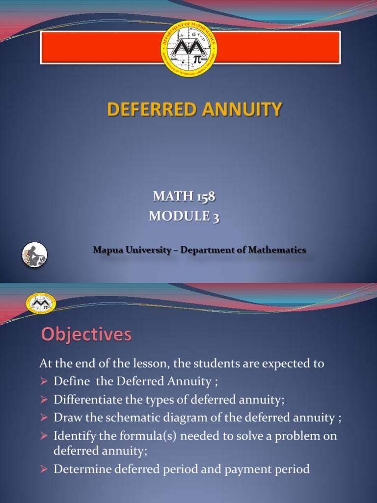 Calculating Deferred Annuities: Formulas, Diagrams and Examples | PDF ...