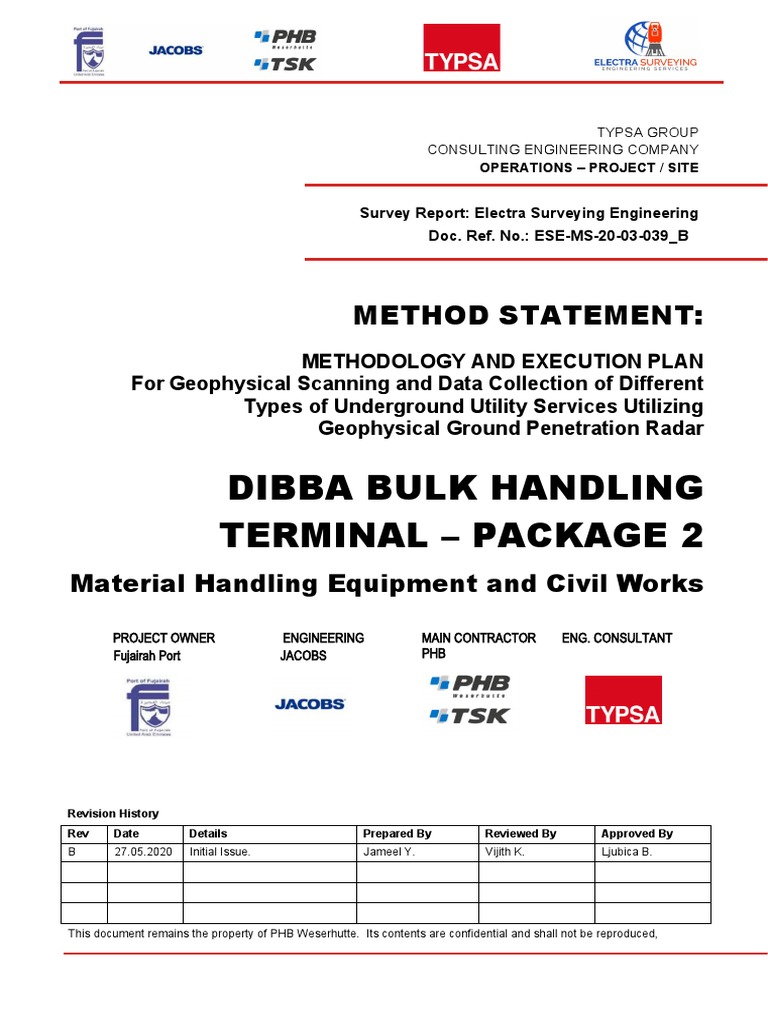 ESE Method Statement Underground Utility Survey Rev3 | PDF