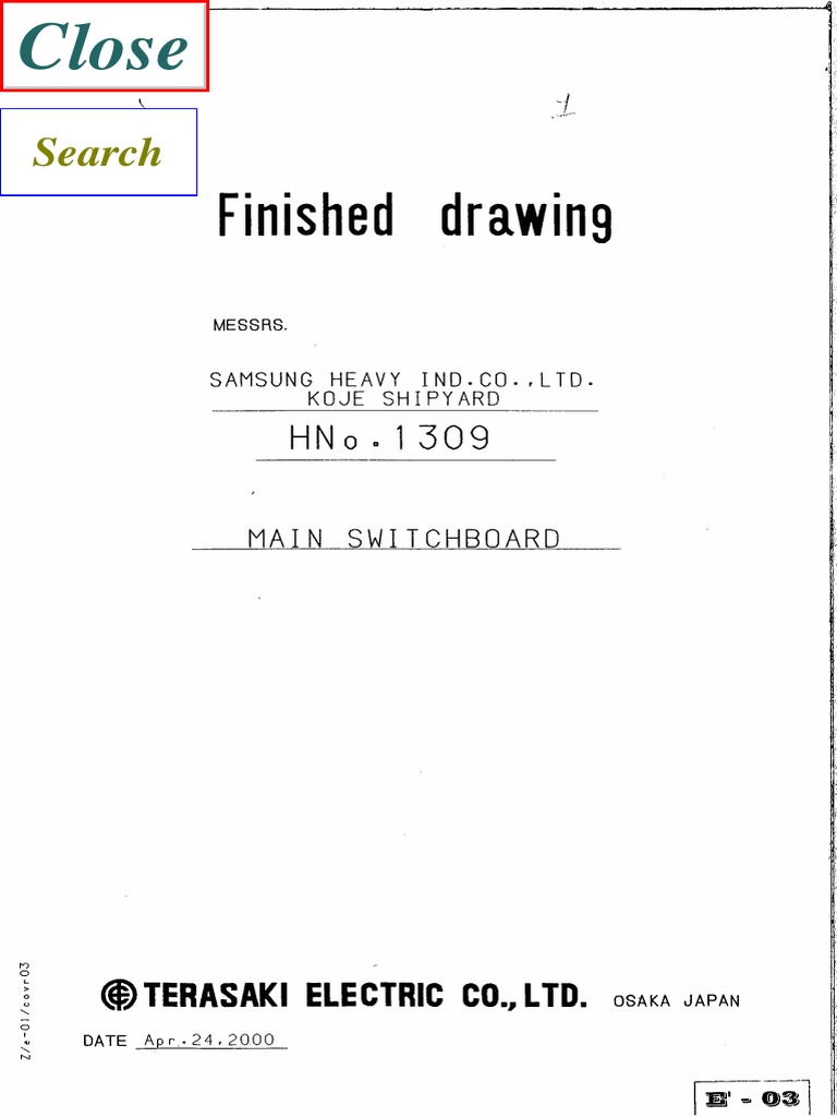 E 03 Main Switch Board Pdf Switch Alternating Current
