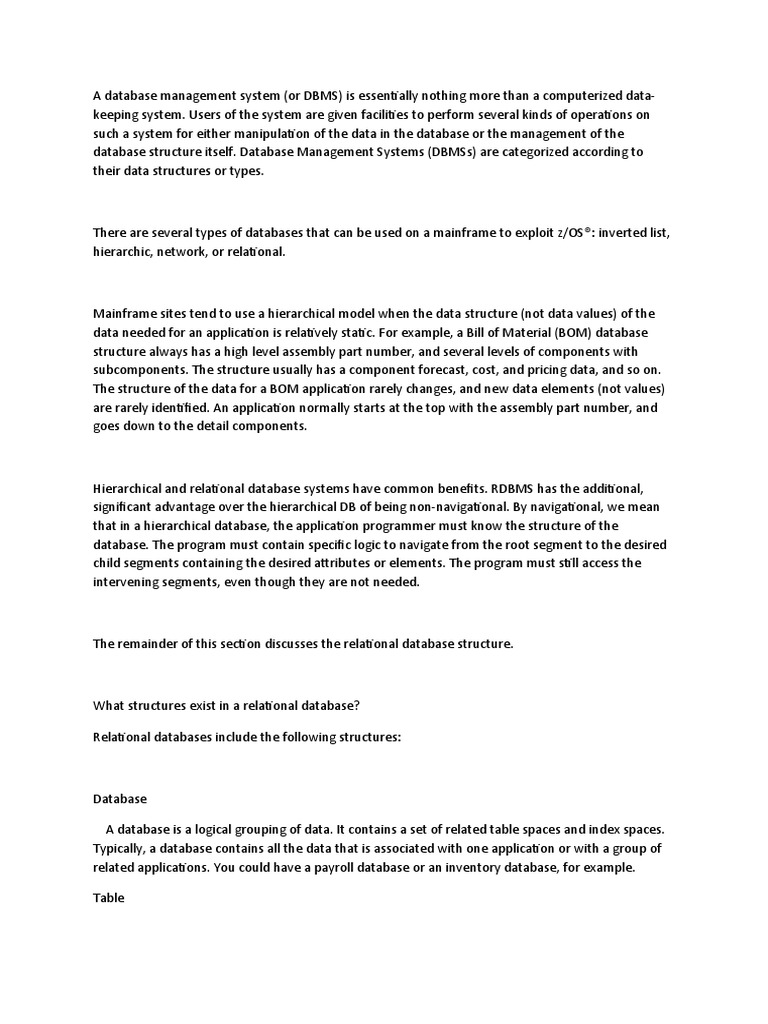 A Database Management System Pdf Databases Database Index