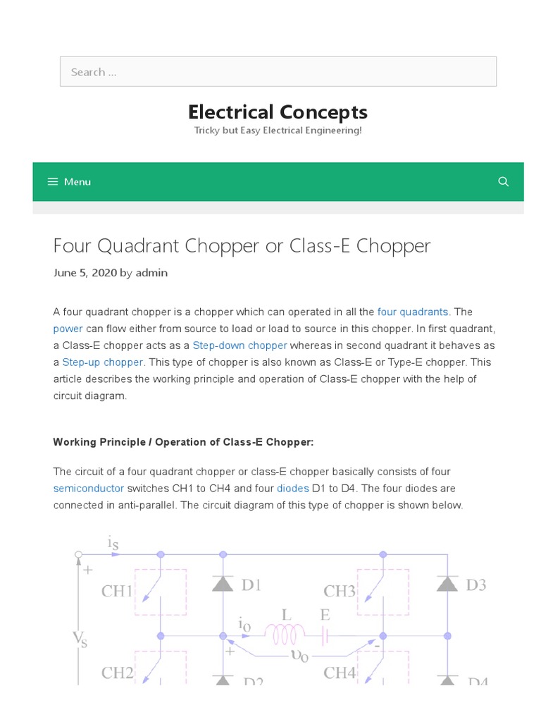 Electricalbaba Com Four Quadrant Chopper or Class e Chopper | PDF ...