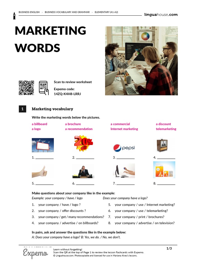 Marketing Words British English Student Ver2 BW | PDF | Consonant | Language Families