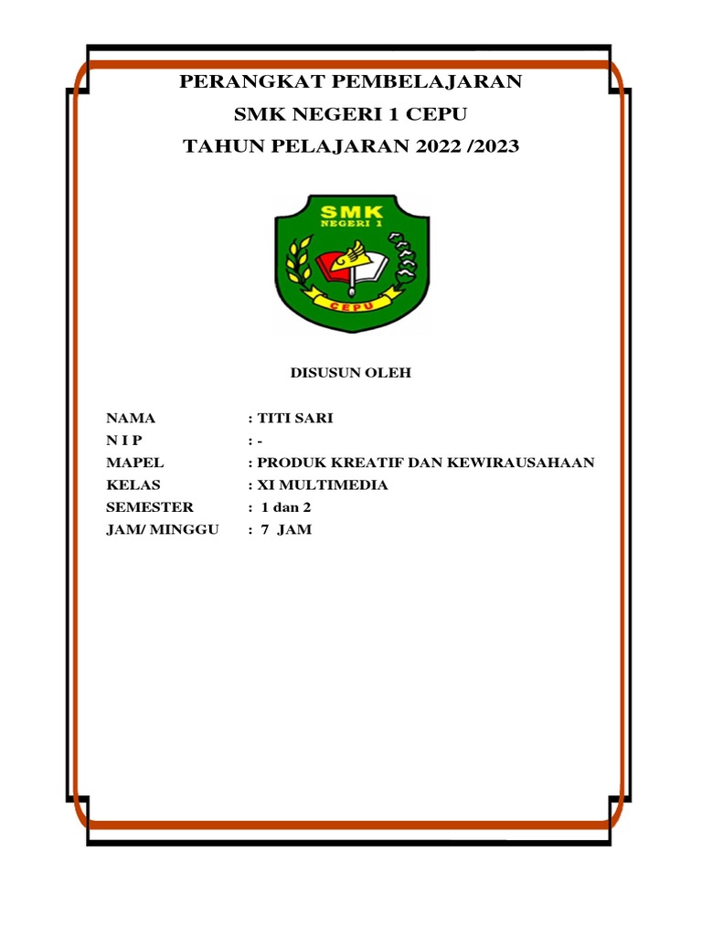 Perlengkapan RPP Xi | PDF