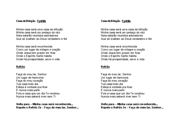 Casa De Benção Eyshila Pdf