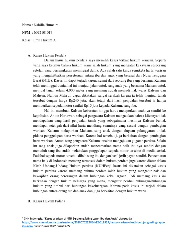 Kasus Pidana Dan Perdata | PDF