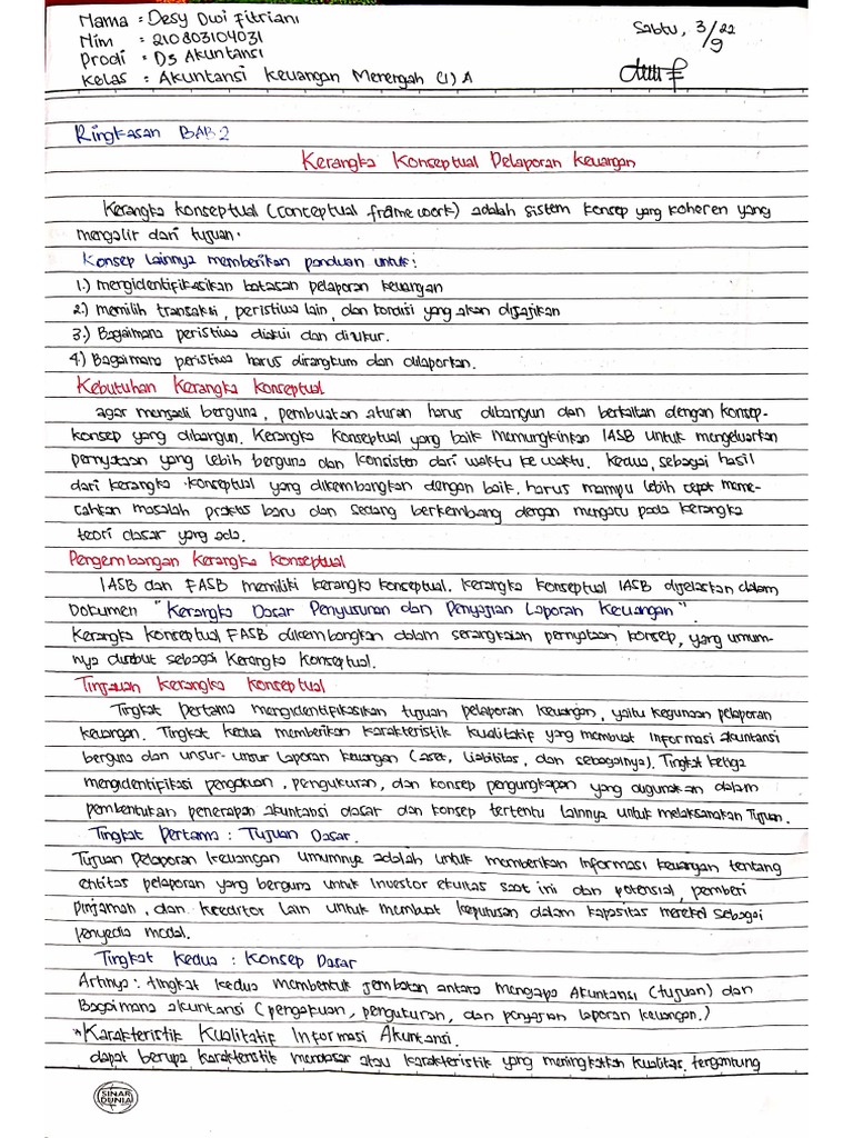 Ringkasan Chapter 2 AKM1 DESYDWIF 210803104031 | PDF