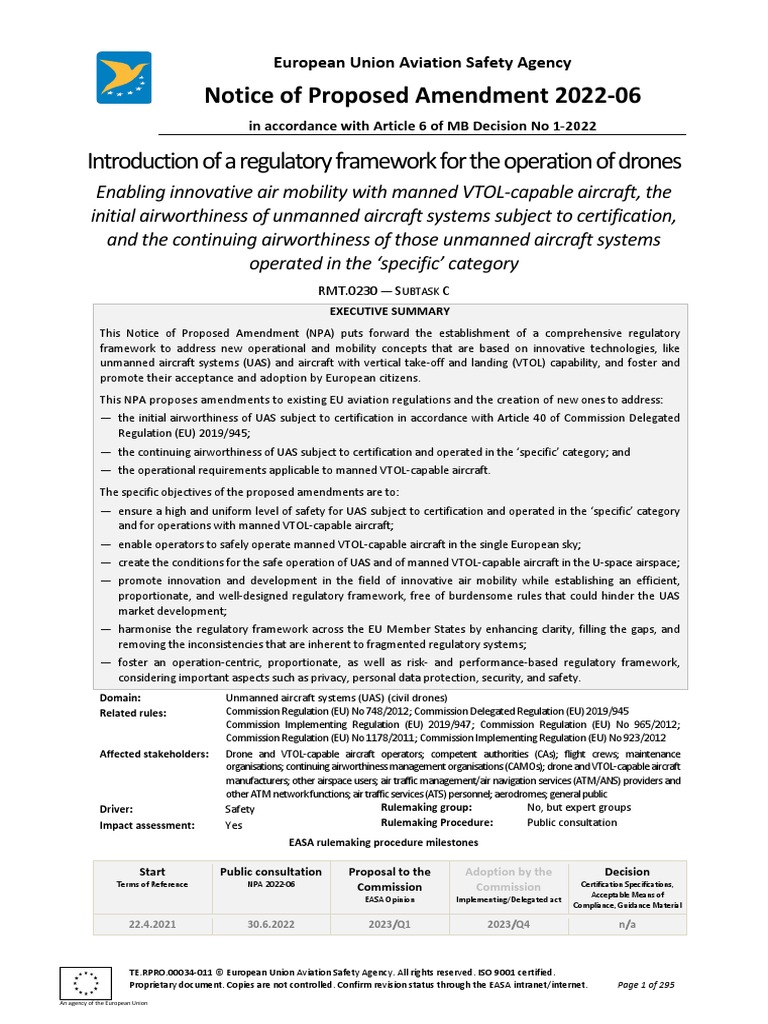 Npa 2022-06 | PDF | Unmanned Aerial Vehicle | Aviation