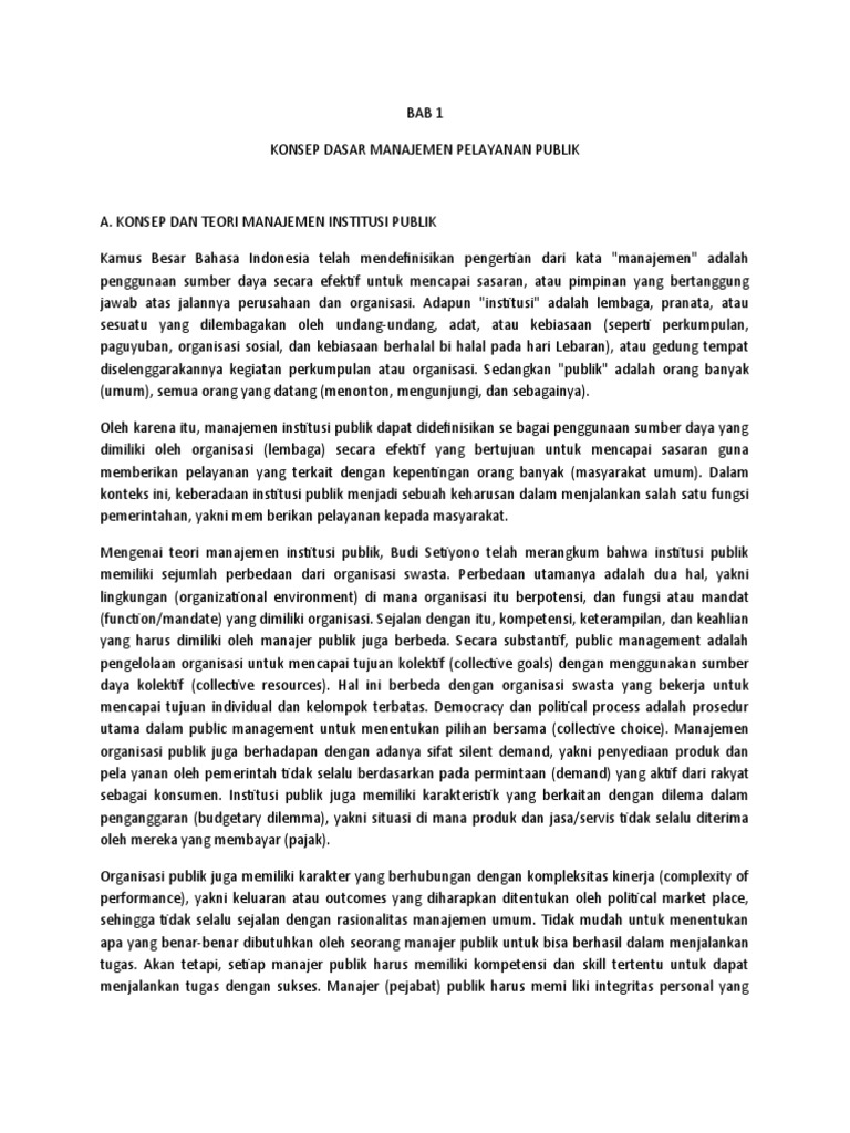 Manajemen Pelayanan Publik | PDF