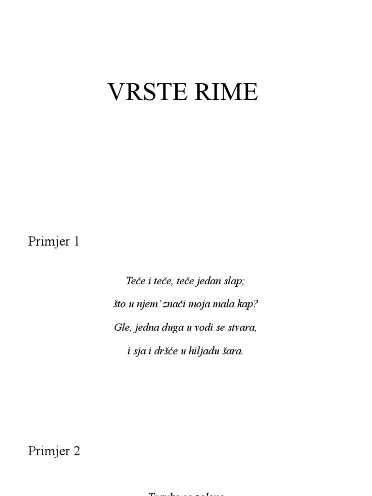 Vrste Rime | PDF