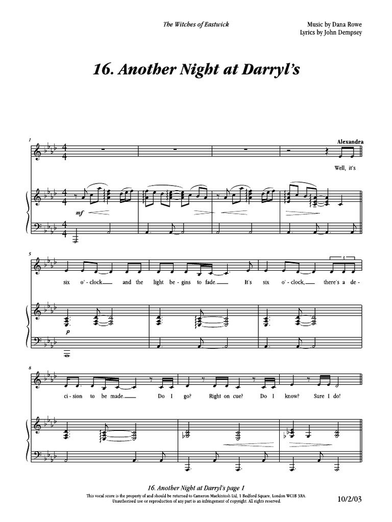 Another Night at Darryl's (Witches of Eastwick) | PDF
