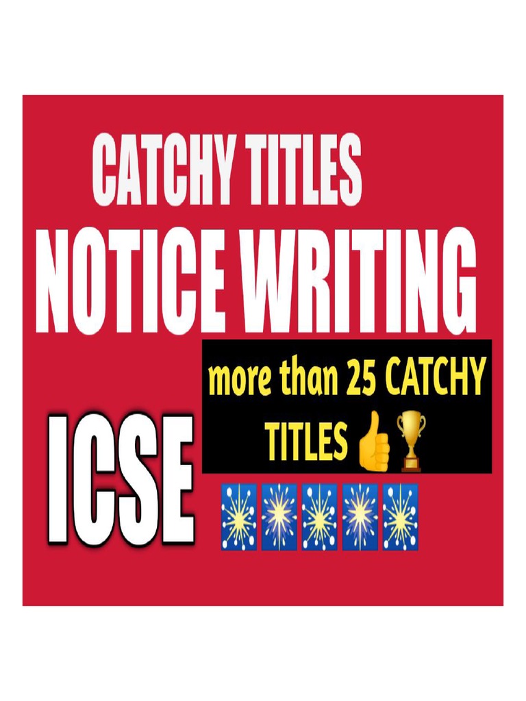 More Than 25 CATCHY TITLES For NOTICES | PDF
