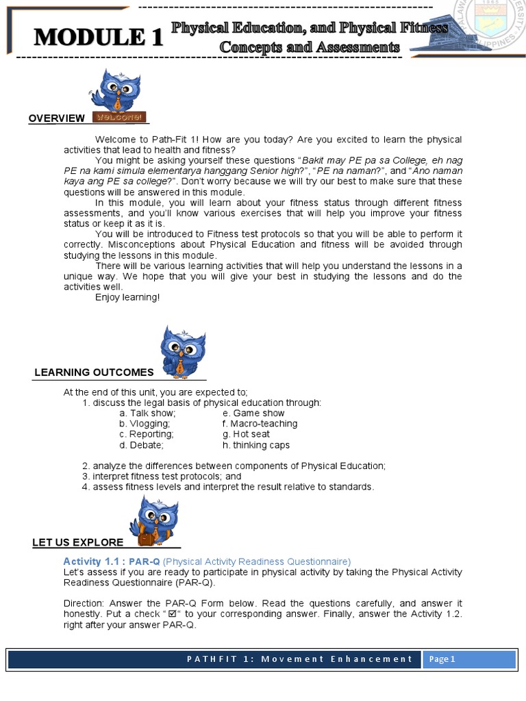 PATHFIT 1 Module 1 Final | PDF | Physical Fitness | Physical Education