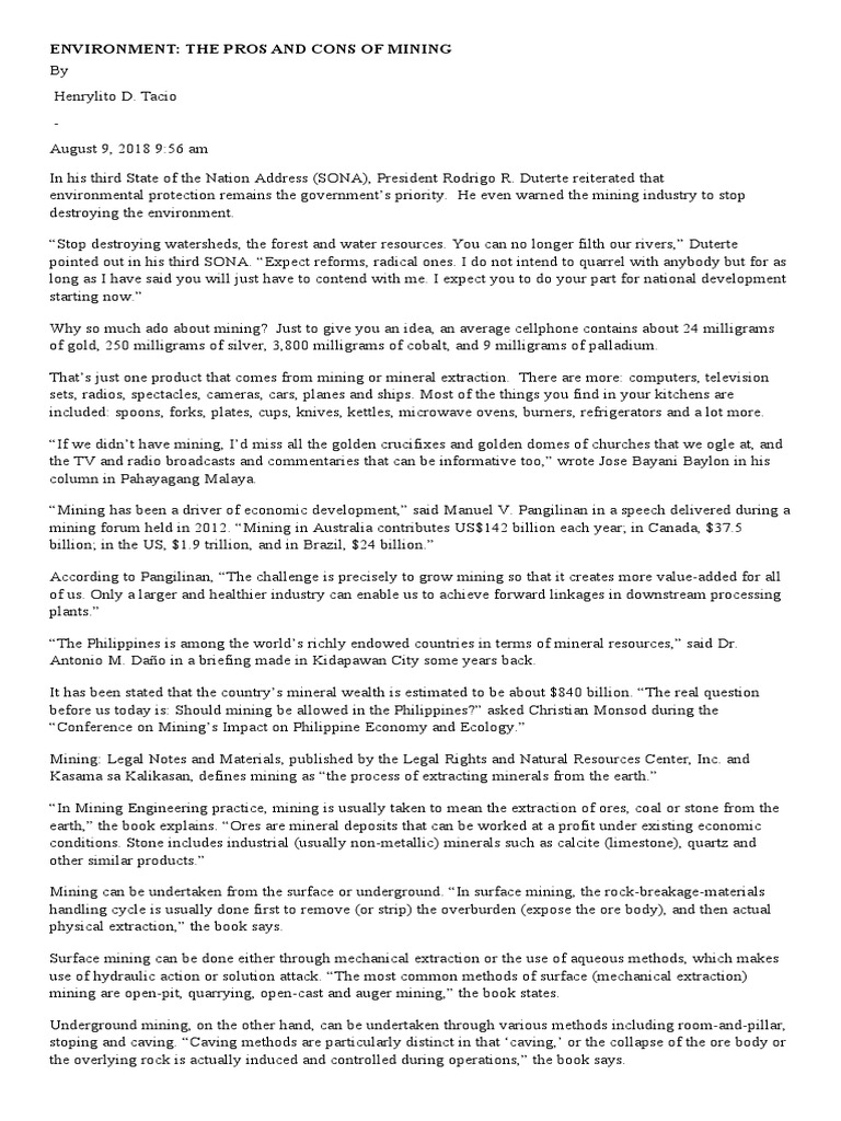 Mining Earth Science 11 | PDF | Mining | Natural Environment