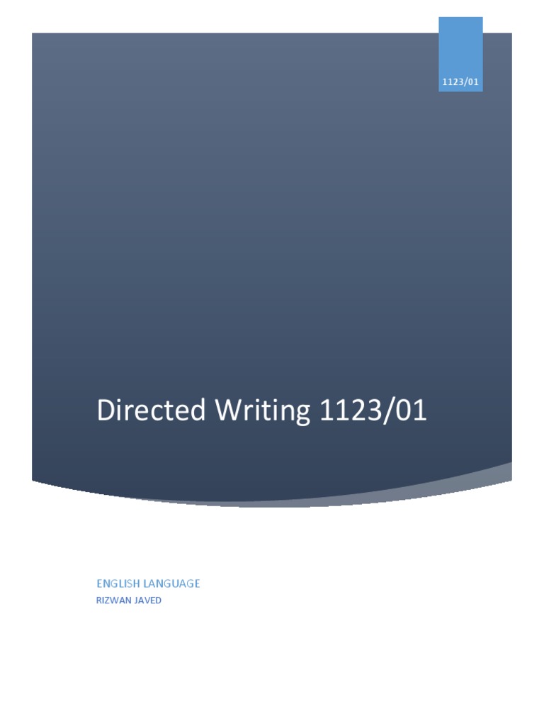 English Language 1123 Directed Writing T | PDF