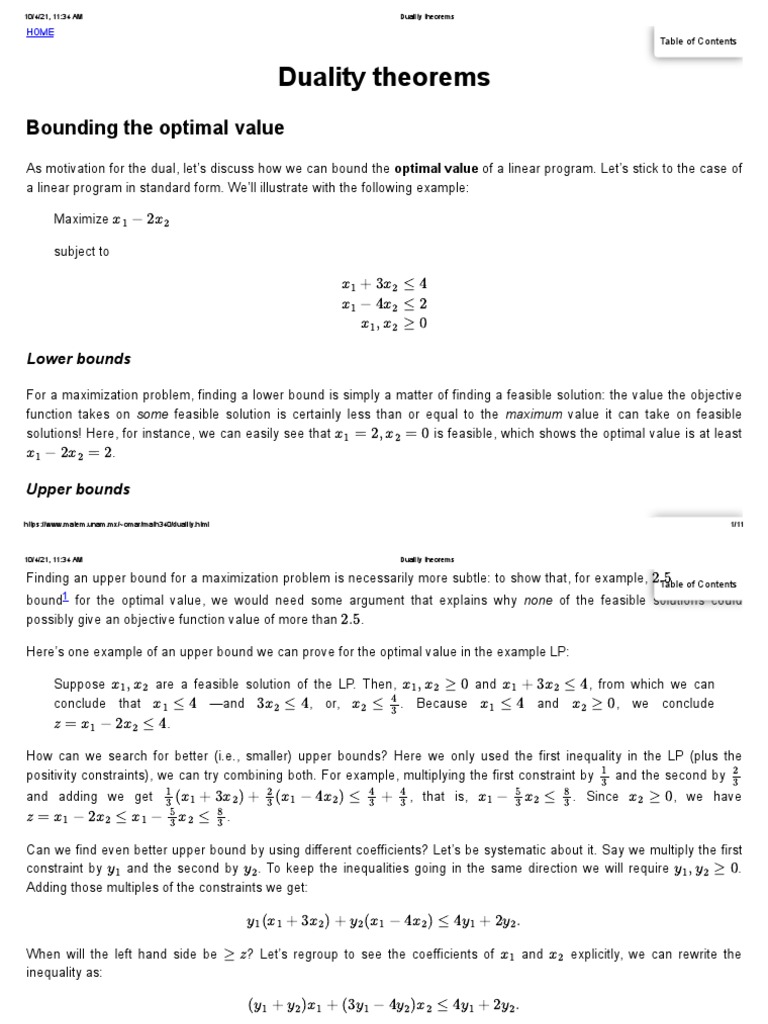 Duality Theorems Weak | PDF | Linear Programming | Mathematical Logic Duality Theorems Weak | PDF | Linear Programming | Mathematical Logic